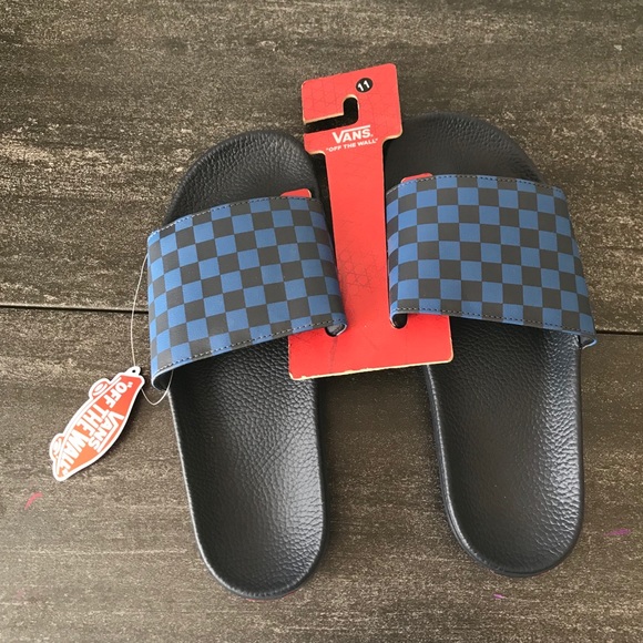 Vans | Shoes | New Vans Checkered Black Slides | Poshmark